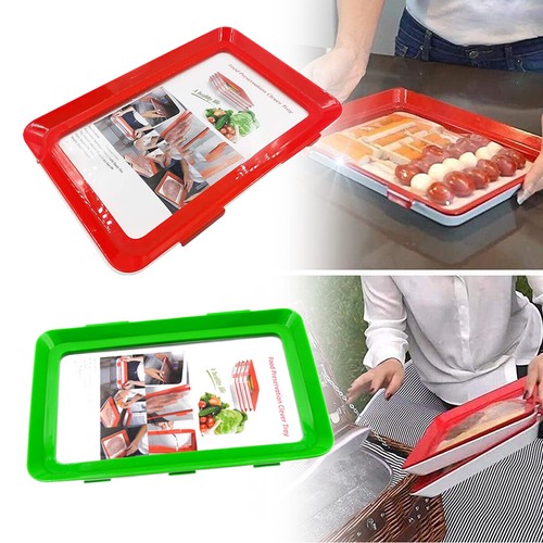 Creative Reusable Food Preservation Tray Fresh Storage Container ...