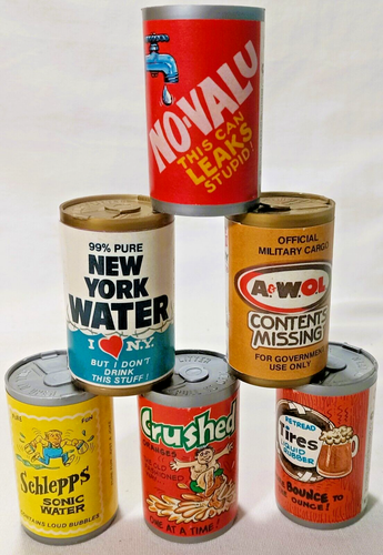Lot of 6 Fleer Chug a Can 2 Candy Parody Cans Empty in EXC-N/Mint ...