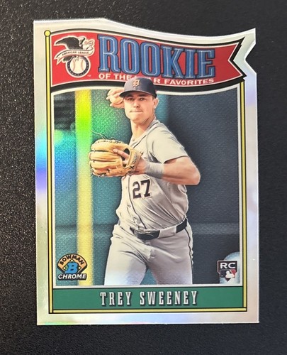 TREY SWEENEY 2025 BOWMAN #ROY-12 CHROME INSERT ROOKIE RC DETROIT TIGERS ...