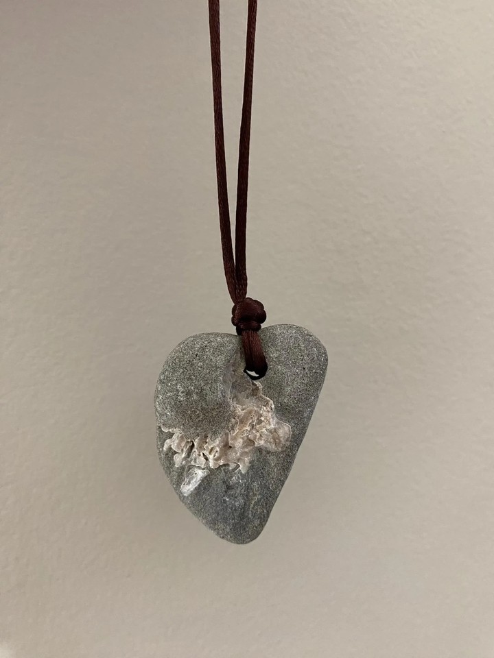 Hag Stone Pendant Necklace Amulet Protection Natural Holey Stone Odin ...