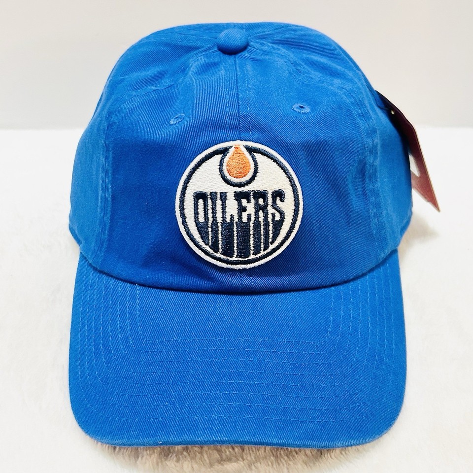 American Needle Edmonton Oilers Dad Hat Cap Adjustable Strap Blue NHL ...