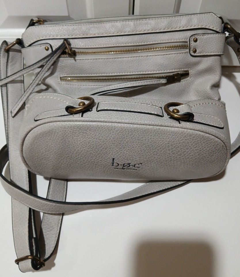 BOC Born Concept Light Gray Vegan Leather Crossbody Shoulder Bag Great ...