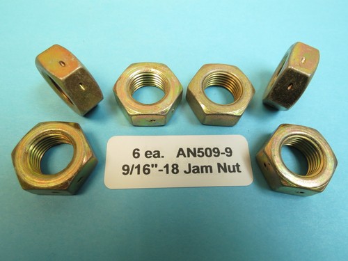 NAS509-9 9/16”-18 Drilled RH Jam Nut Aircraft Aerospace Aviation Nuts ...