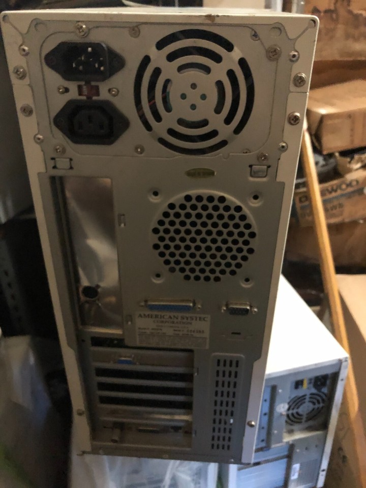 Vintage Retro PC Case Beige Computer Case AT mid Power White Used full ...