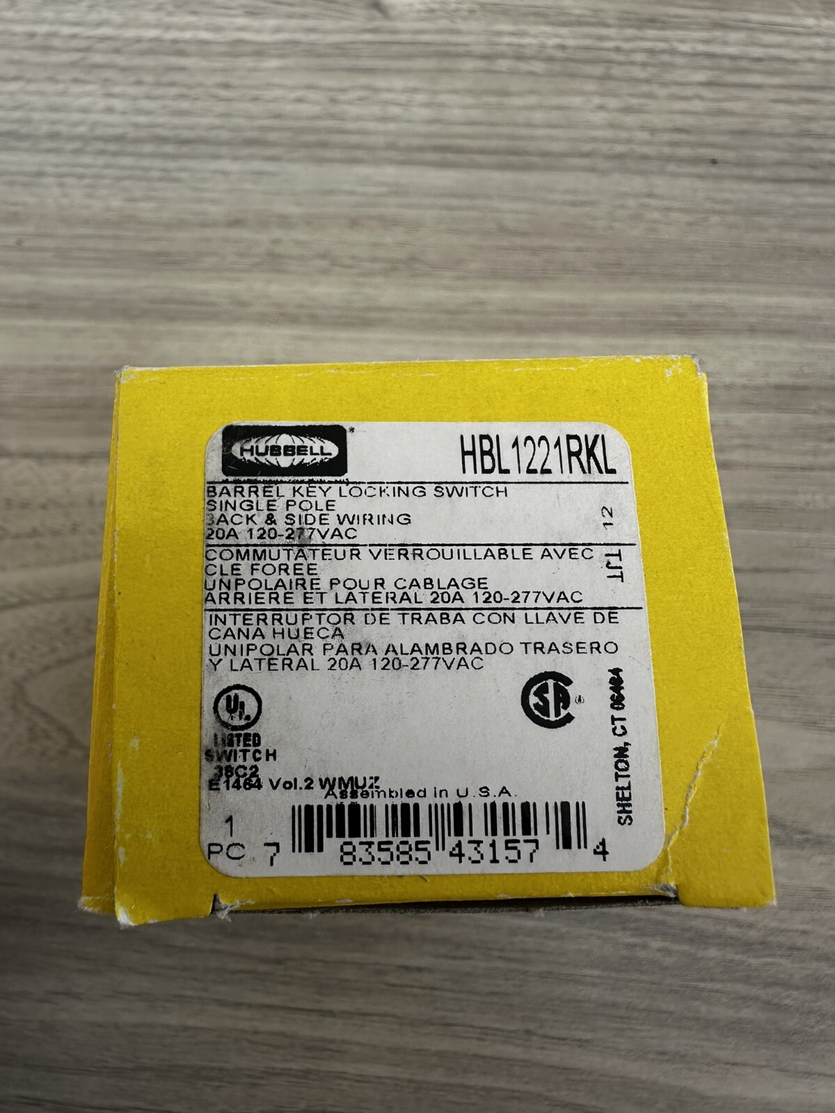 Hubbell HBL1221RKL Two Position Barrel Key Rotary Locking Switch 1 Pole ...