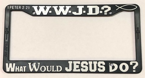 Black 3D License Plate Frame WWJD What Would Jesus Do Auto Accessory | eBay