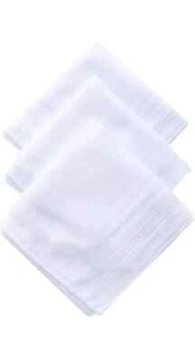 5PCS Mens Large white Square Handkerchief Soft Cotton Hankies ...