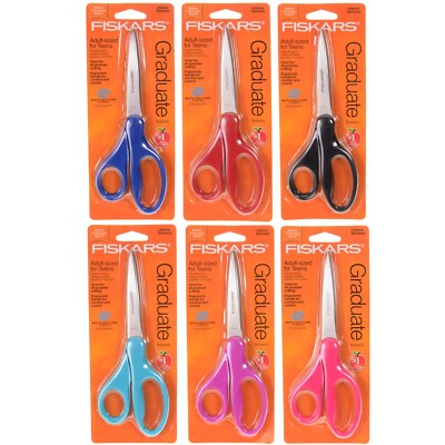 Fiskars 8" Graduate Scissors Adult Sized Multiple Colors (6, 10, or 20 ...