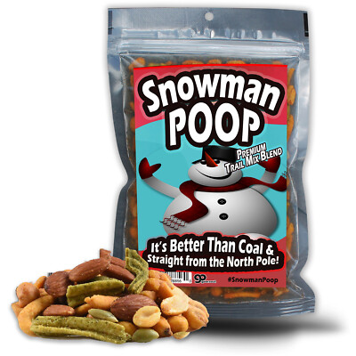 Snowman Poop Gourmet Trail Mix - Spicy Snack Blend, Fun Gag Gifts for ...