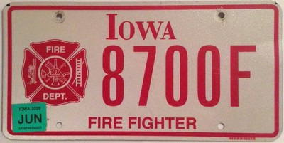 FIRE DEPARTMENT FD FIREFIGHTER fireman license plate IAFF EMS Fire ...