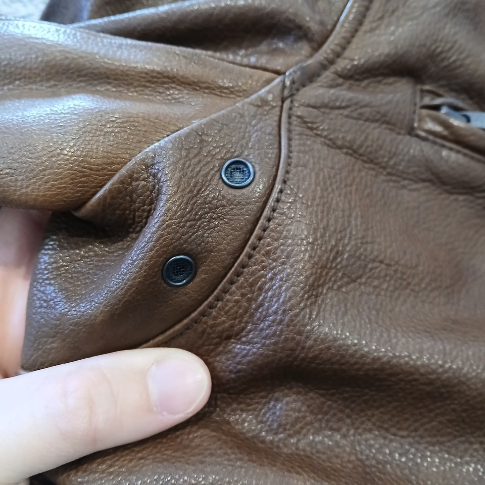 Lucky Brand Bonneville Racer Leather Jacket Men Large Brown Vintage 60s ...