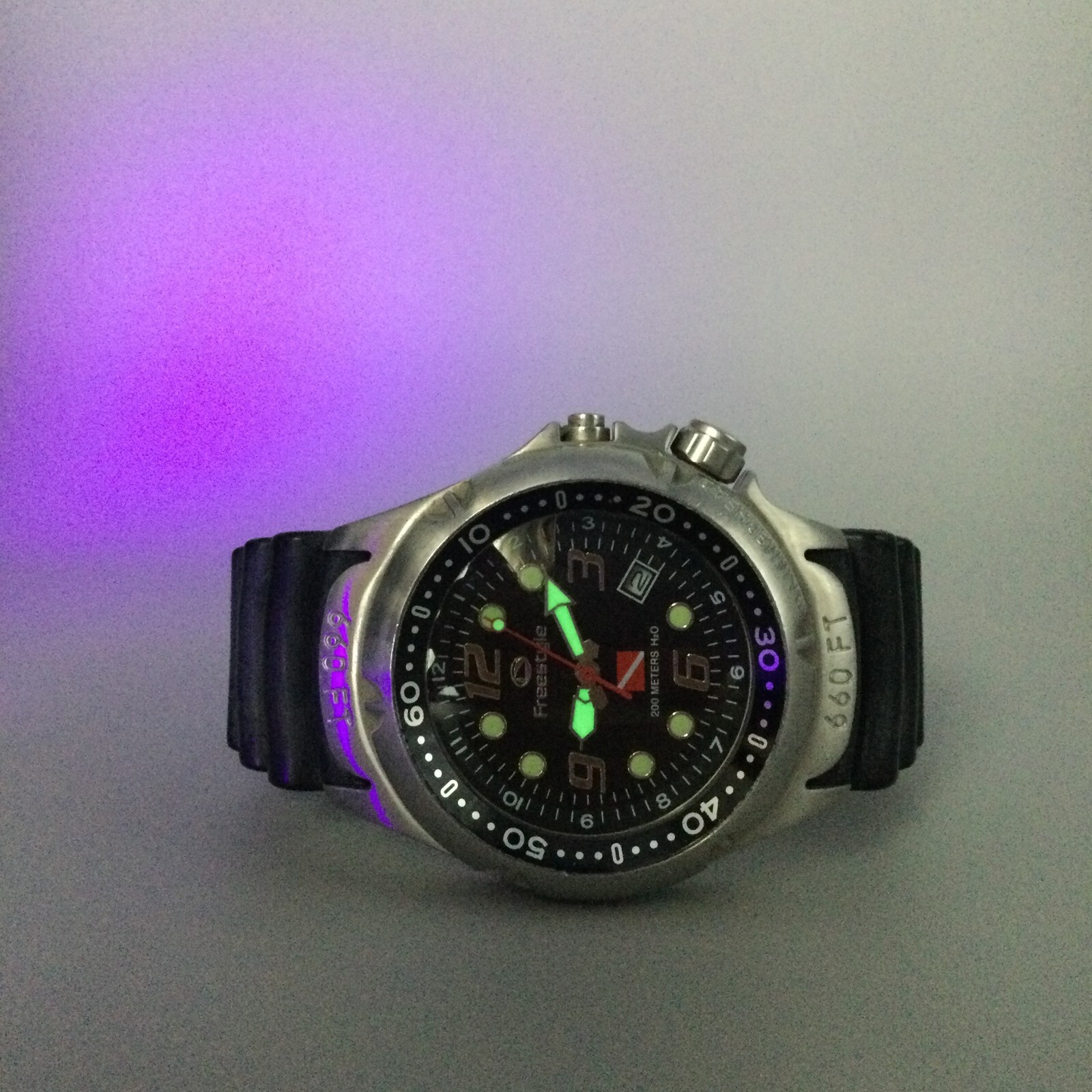 Freestyle Hammerhead Watch Men 44mm Silver Tone Black Dial Date 200M ...