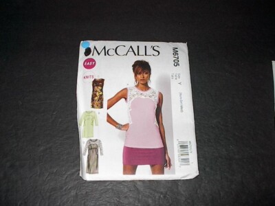 McCall's Pattern 6705 Misses' Close-Fitting Pullover Tops/Tunics XS~M ...