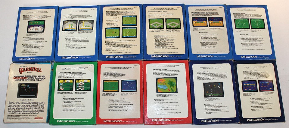 12 Intellivision System Video Game Cartridge Lot • w/Boxes & Inserts ...