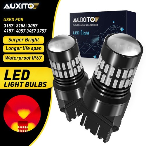 Auxito 3157 3057 LED Brake Light Bulb Canbus Error Free Pure Red Super ...
