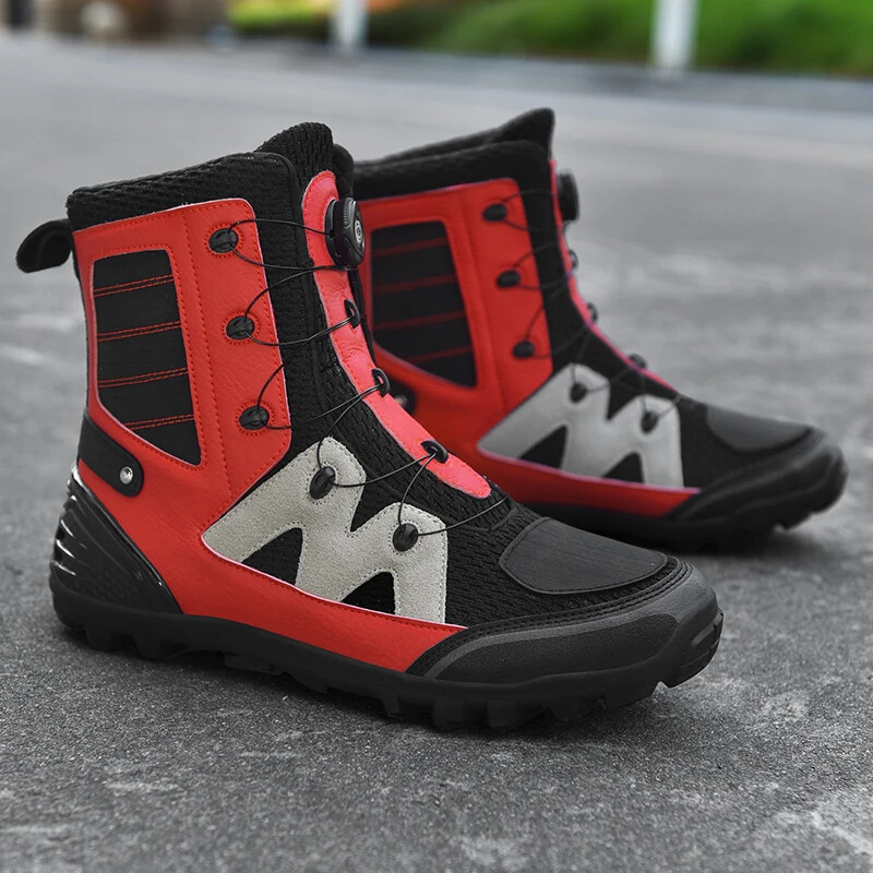 Motorcycle Boots Men's Casual Shoes Microfiber Leather Motocross Riding ...