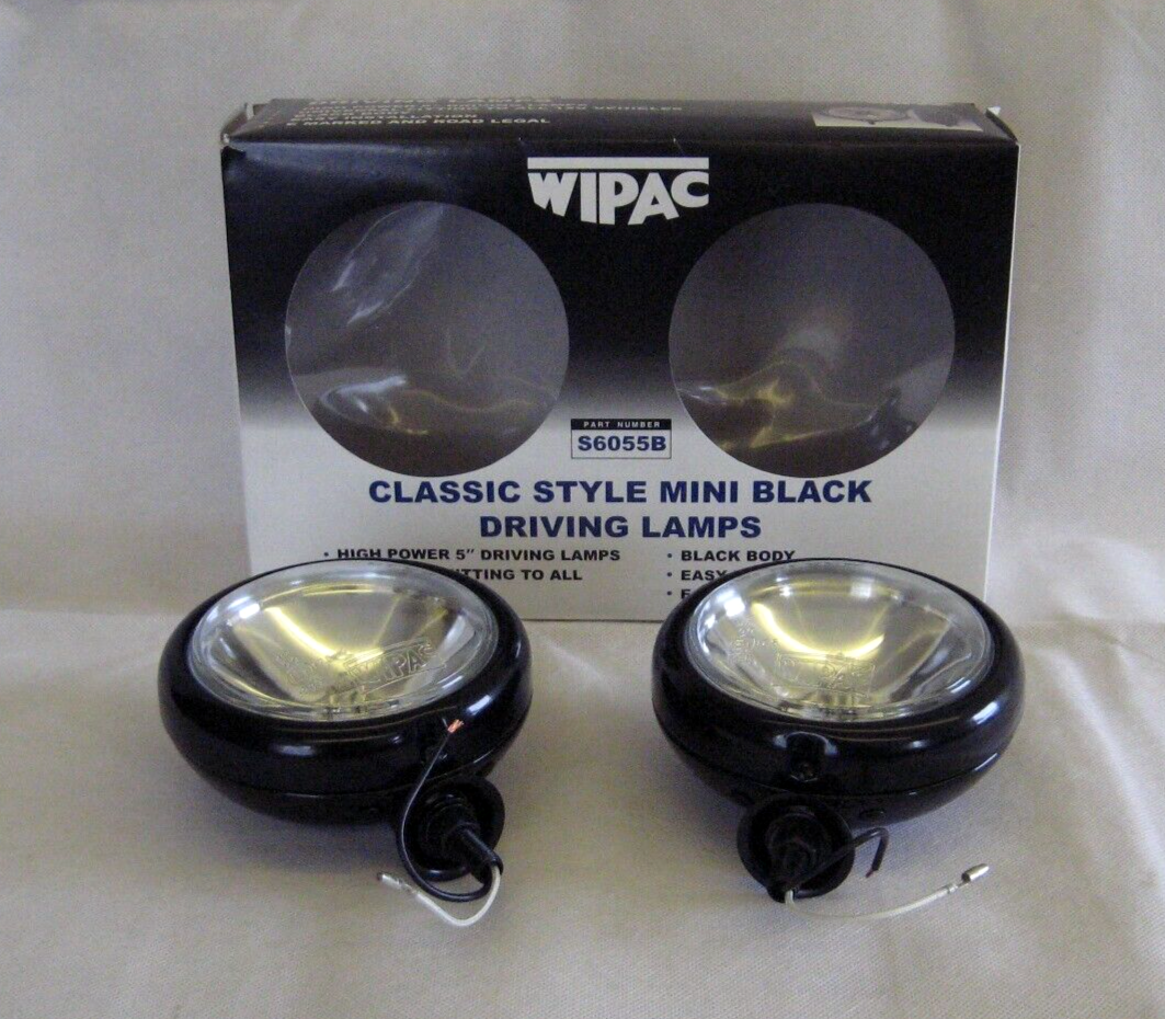 Black Driving Lamps 5" Classic Mini Style H3 12V 55W Wipac S6055B | eBay