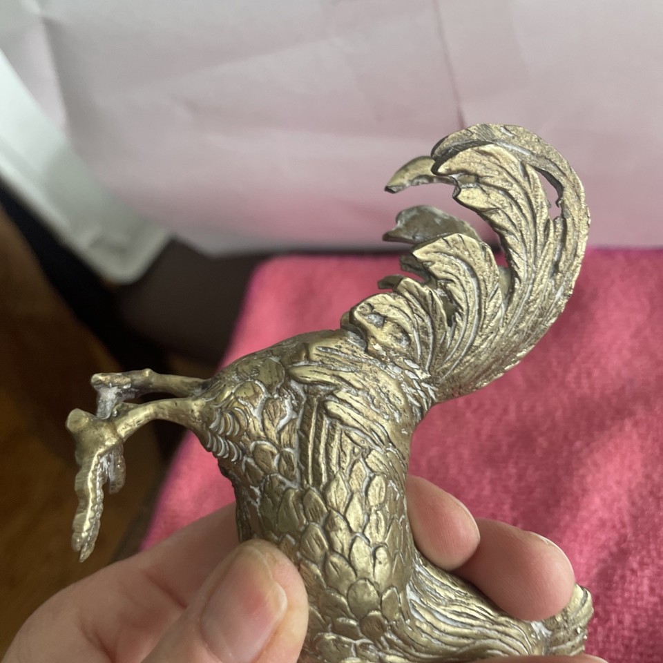 Vintage Brass Rooster Figurine | eBay
