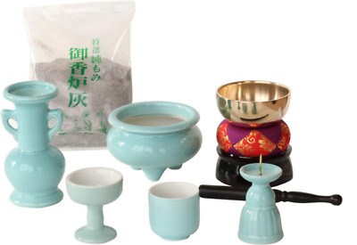 Japanese Buddhist Altar Fittings Set Celadon porcelain set of 5 Japan ...
