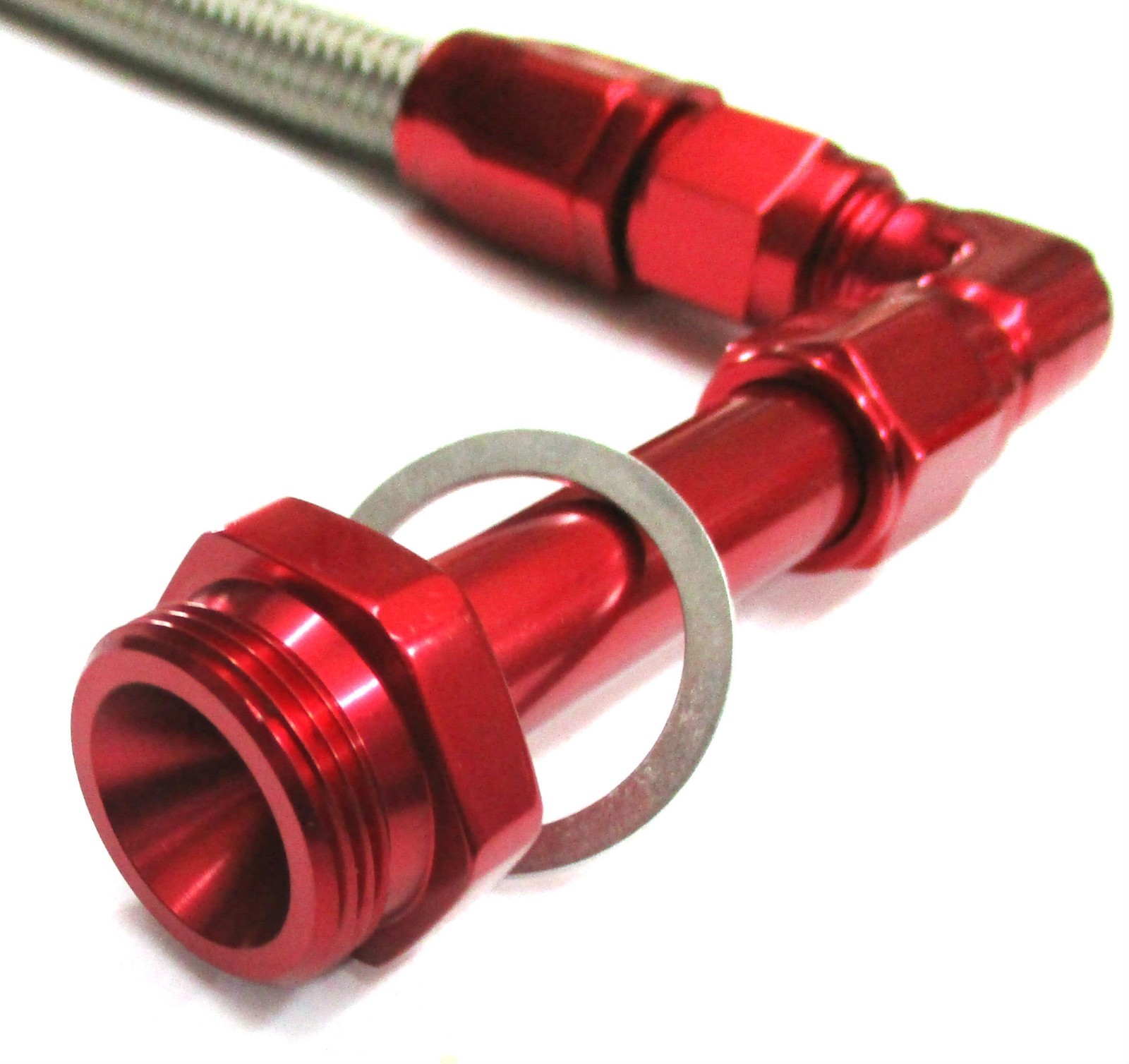 2008 Holley 4150 Dual Inlet Carb Fuel Line Show Polished Red AN | Steel ...