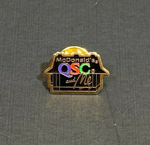 Vintage McDonald's QSC and Me Enamel Pin Lapel Tie Hat Black Gold ...