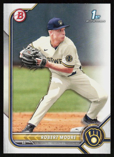 2022 Bowman Draft Robert Moore #BD-131 BASEBALL Milwaukee Brewers 1ST ...