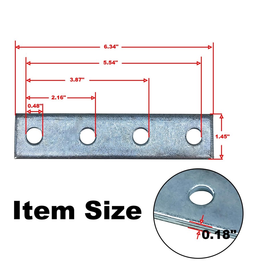 ASTAMOTOR 4 Hole Flat Plate Rectangular Connector Fitting Bracket ...