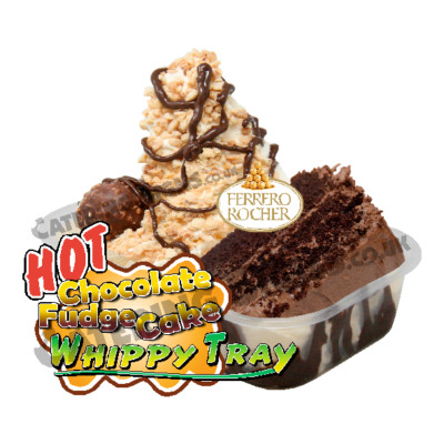 Ferrero Rocher Chocolate Fudge Cake Hot Tray Whippy Ice Cream Sticker ...