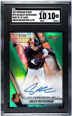 2019 Bowman's Best Auto Green Refractor #B19-AR Adley Rutschman /99 SGC ...