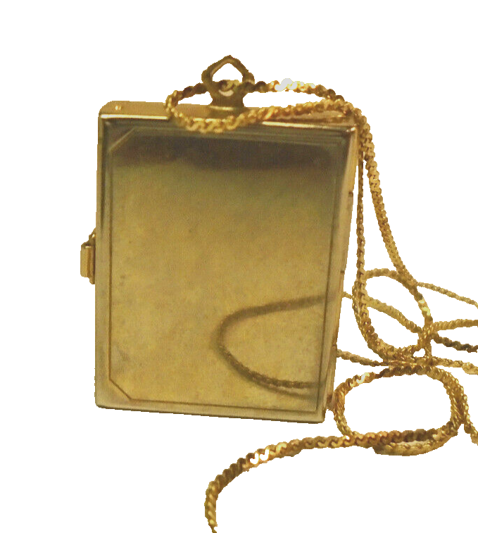 Vintage Square Gold Tone 4 Picture Folding Locket Pendant & Necklace | eBay