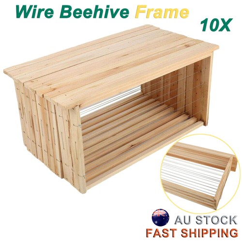 10x Wire Beehive Frame Assembled Wood Steel Unwaxed Deep Hive Frames ...