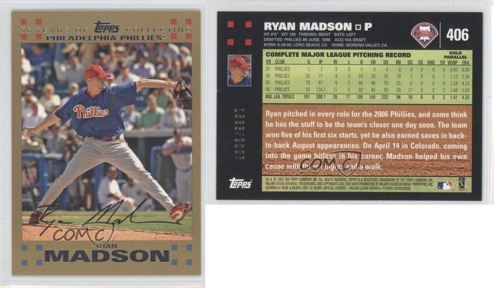 2007 Topps Gold 1533/2007 Ryan Madson #406 0c2 | eBay