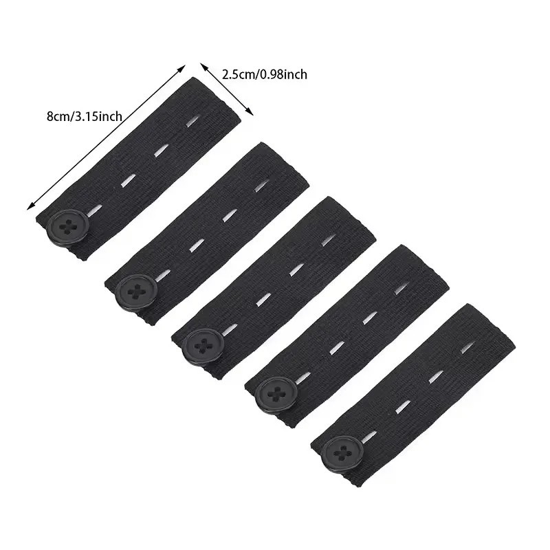 5PCS Waist Extender Button Elastic for Jeans Pants Button Extender ...