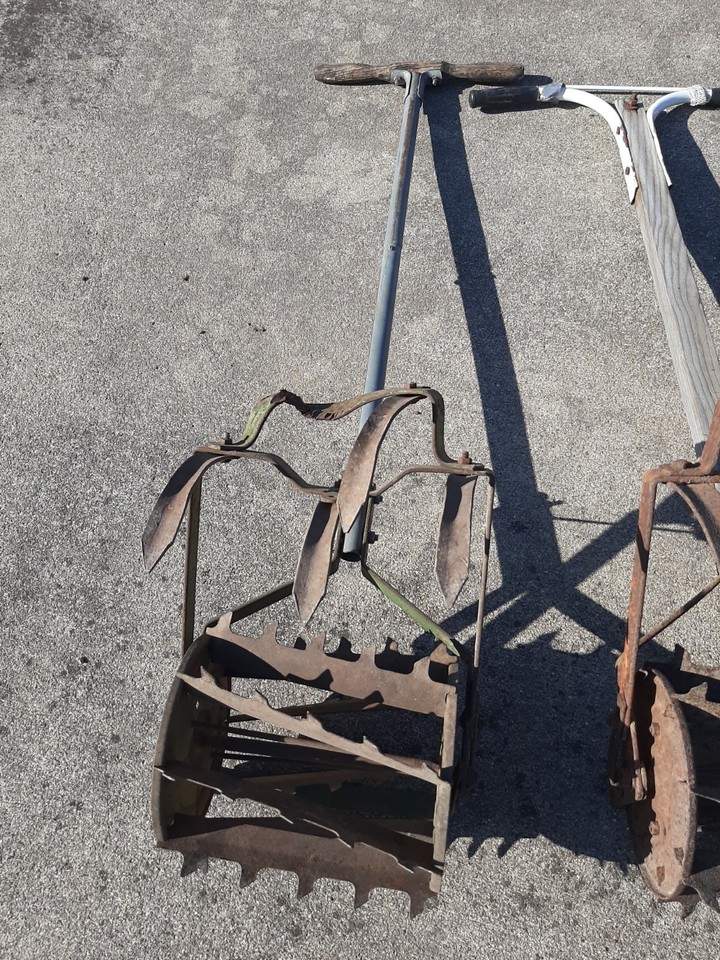 Lot Of 3 Vintage Antique Garden Hand Push Cultivator Tiller Weed Plow ...