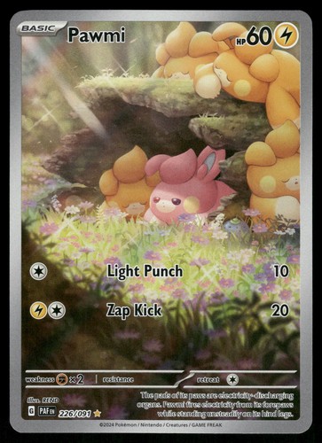 Pawmi Illustration Rare 226/091 SV: Paldean Fates Pokemon Card | eBay