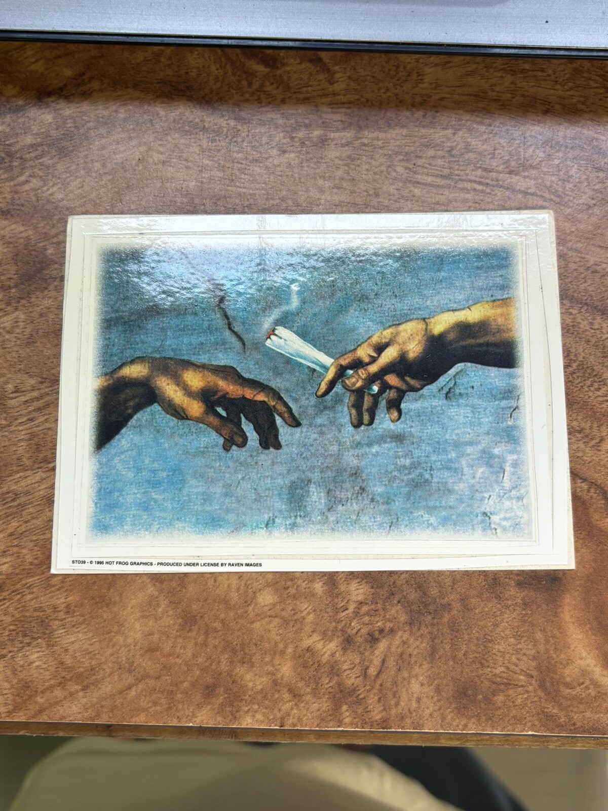 Hands Of God Michelangelo Spliff Joint Marijuana Decal Sticker Vtg Rare ...