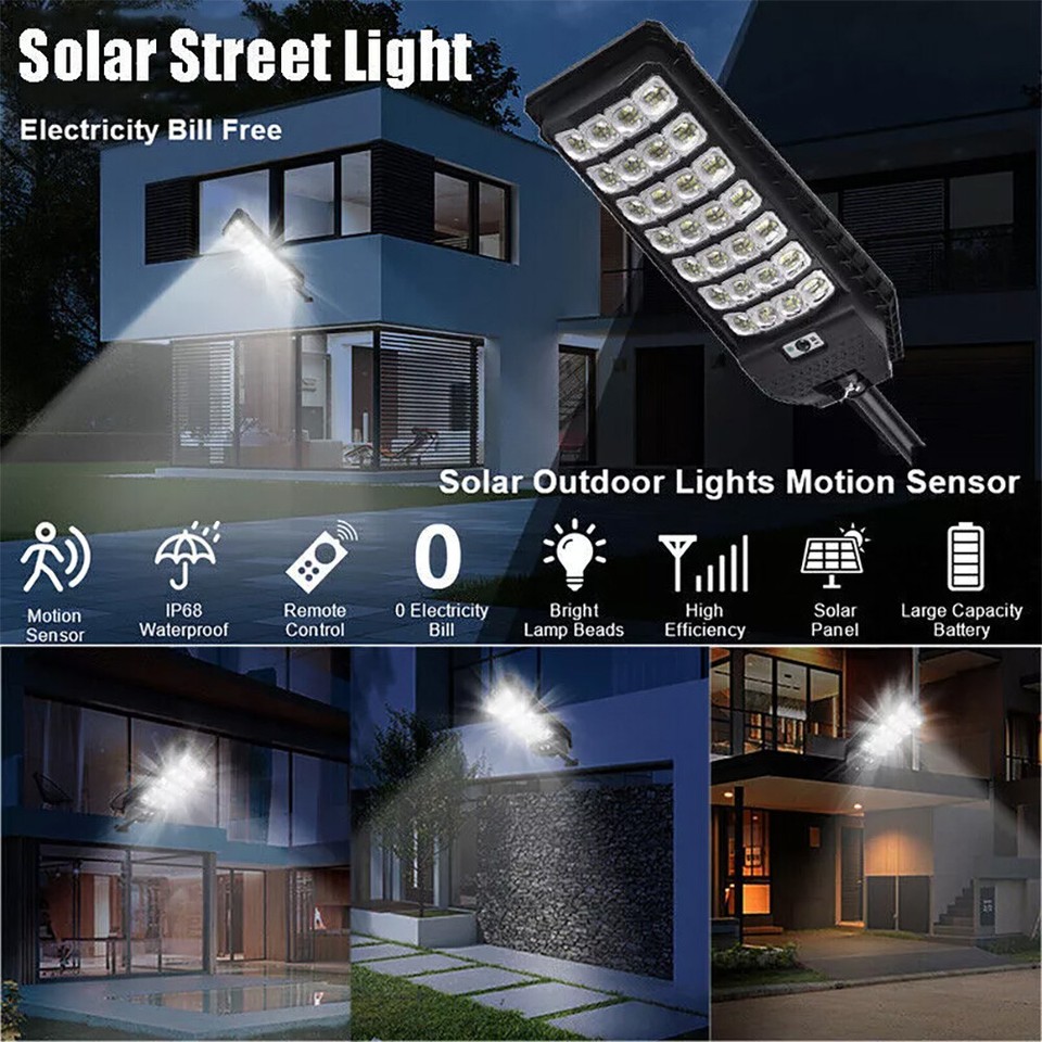 9900000 LM LED Solar Street Light Commercial Dusk To Dawn Outdoor Road ...