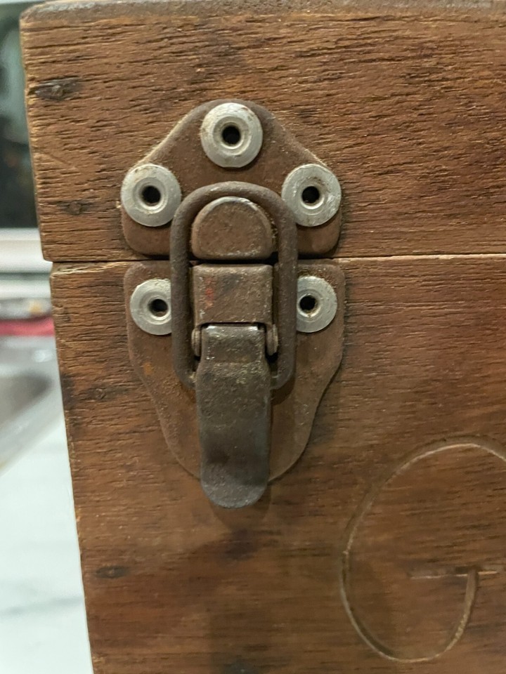 Vintage Wood Tackle Box Custom made Tools Tack fancy hardware 16 x10x8 ...