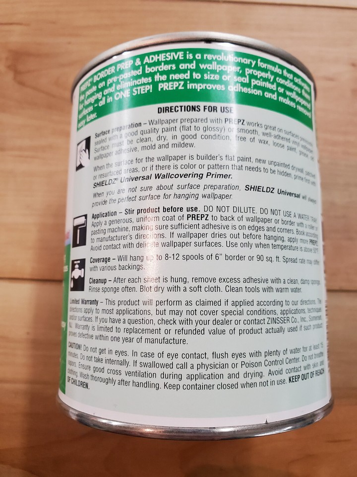 Zinsser Prepz Border Prep & Adhesive for Pre Pasted Wallpaper 1 QT | eBay