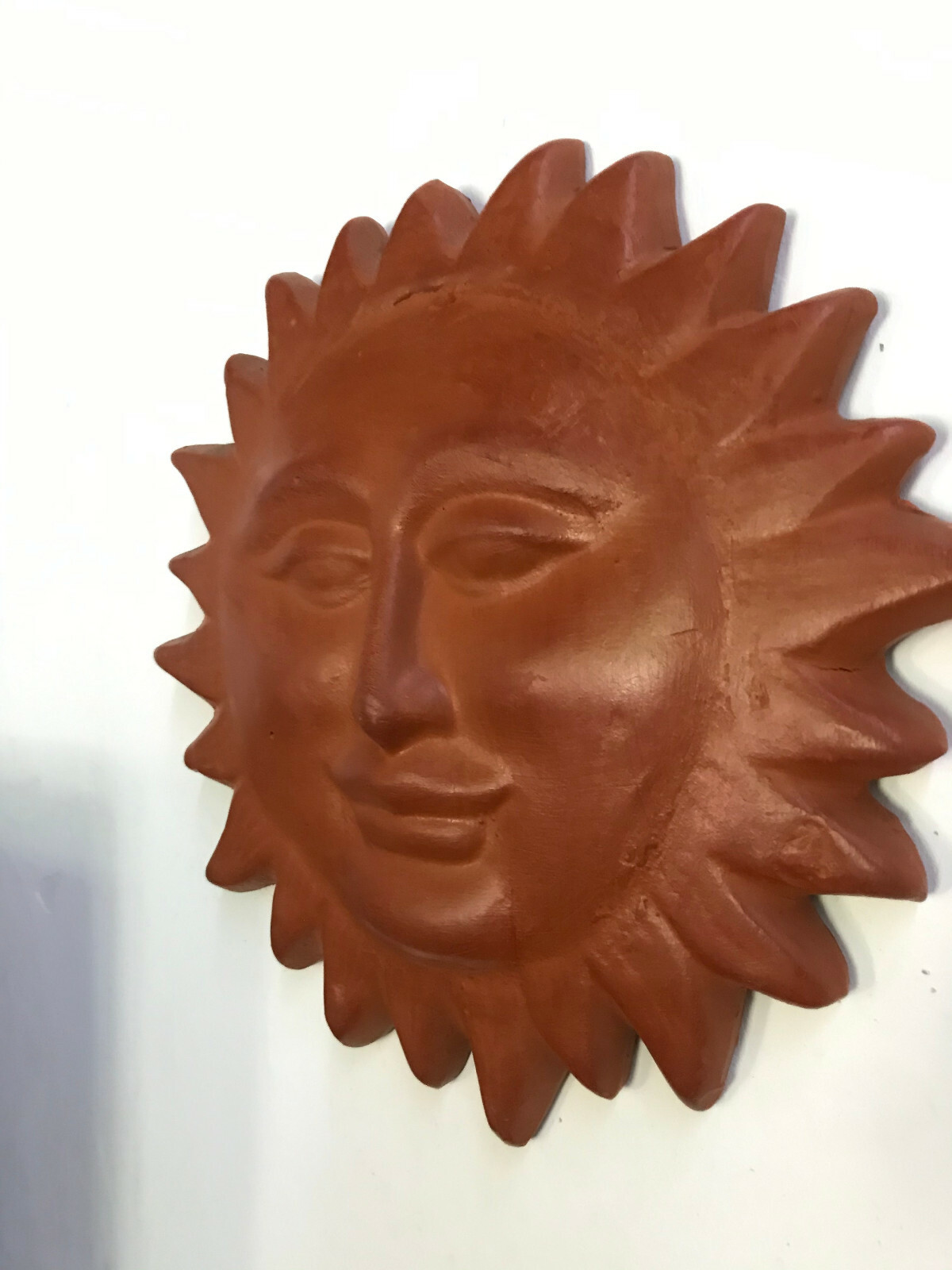 Sun Face Pottery Wall Hanging Plate Clay Handmade Home Office Decor | eBay