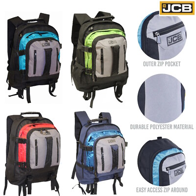 JCB Large Work Backpack, 25L Heavy Duty Rucksack Multi Zip Pocket ...