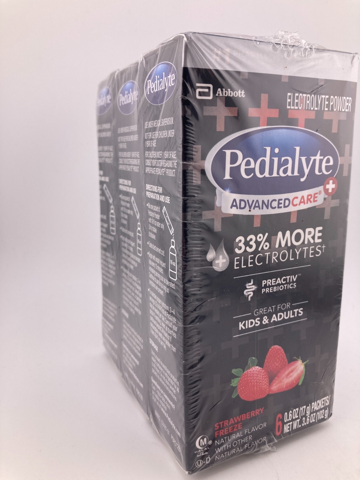 18 sticks Pedialyte AdvancedCare Plus Electrolyte Powder Strawberry Exp ...