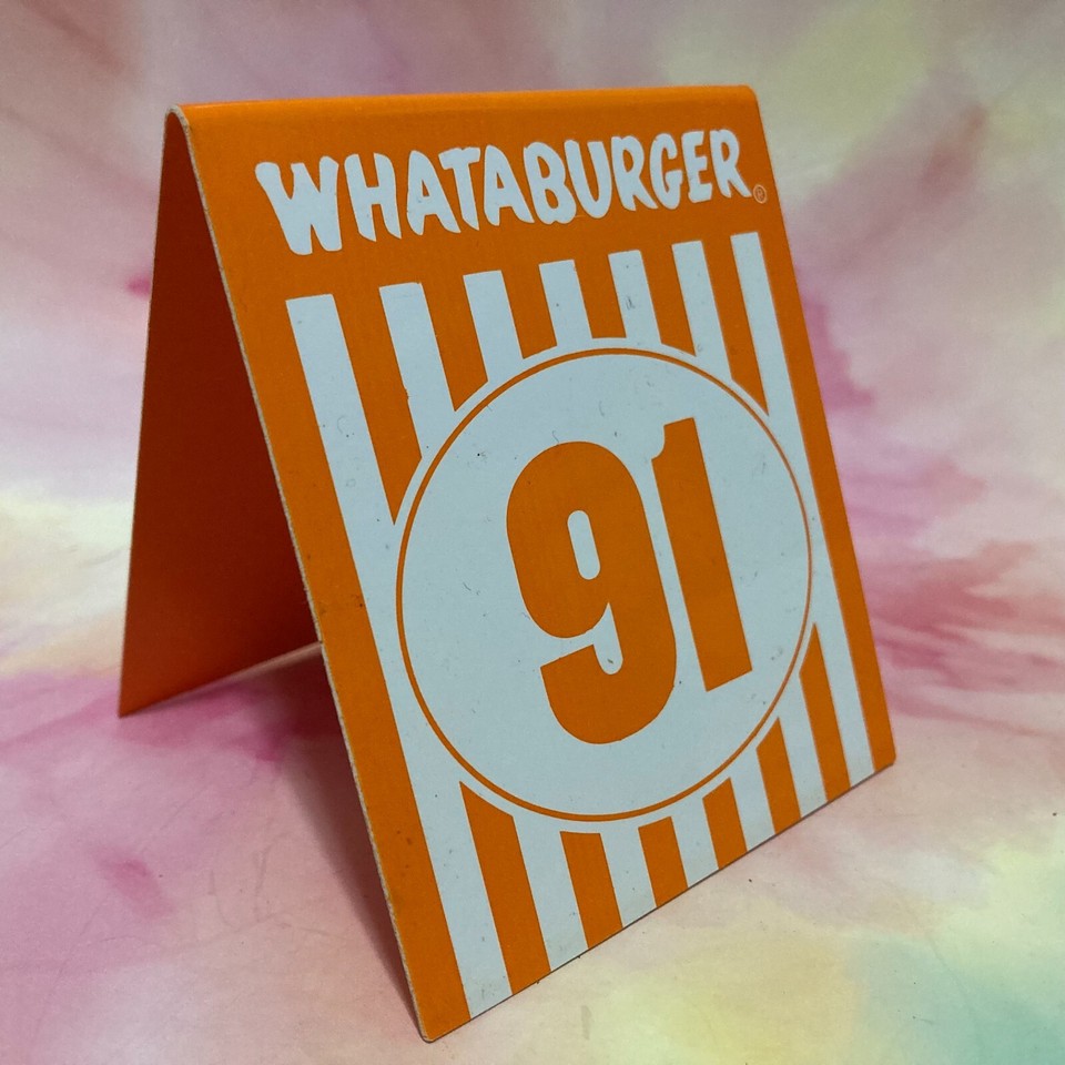 Whataburger Table Tent #'s You Pick The Number No Limit $5 Flat Rate ...