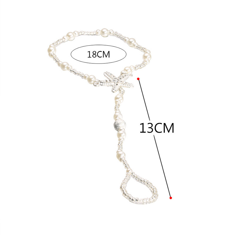 Pearl Barefoot Sandal Anklet Foot Chain Toe Ring Beach Bracelet Women ...