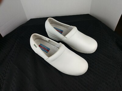 Womens Authentic Cherokee Workwear Harmony White Leather Clog 9w | eBay