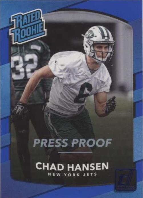 2017 Panini Donruss - Rated Rookie Chad Hansen #313 Press Proof Blue ...
