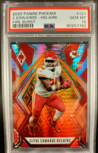 2020 Panini Phoenix Clyde Edwards-Helaire Fire Burst Rookie PSA 10 ...
