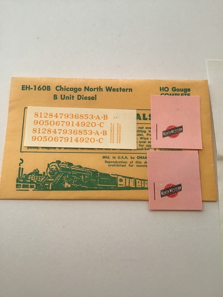 Champ Decals HO Scale EH-160B: Chicago North Western CNW B Unit Diesel ...