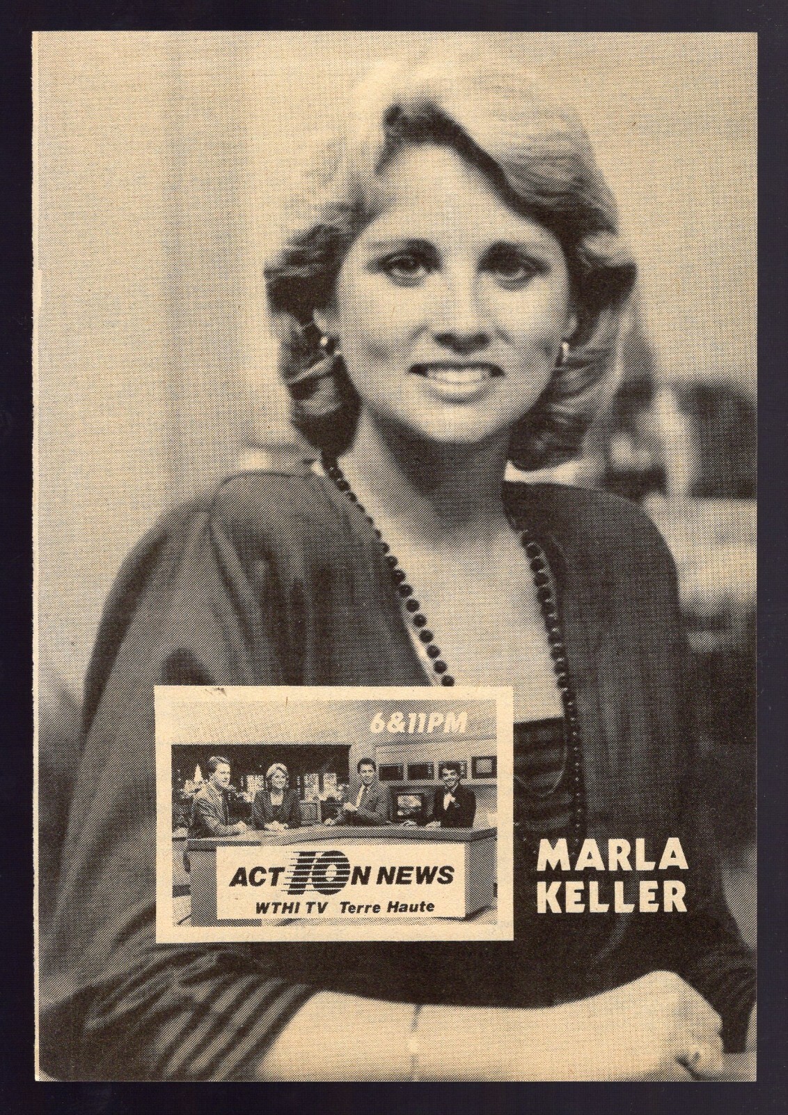 1987 WTHI INDIANA TV NEWS AD MARLA KELLER KEVIN ORPURT GARY JACKSON ...