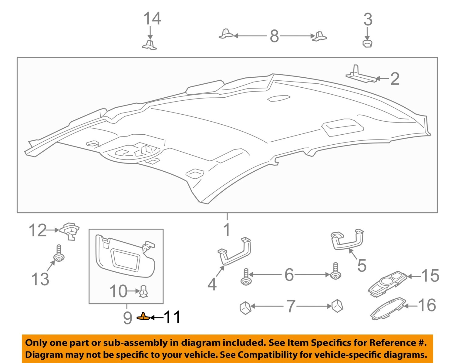 FORD OEM 13-16 Fusion,MKZ Roof Interior Trim-Sunvisor Cap DS7Z4273AB | eBay